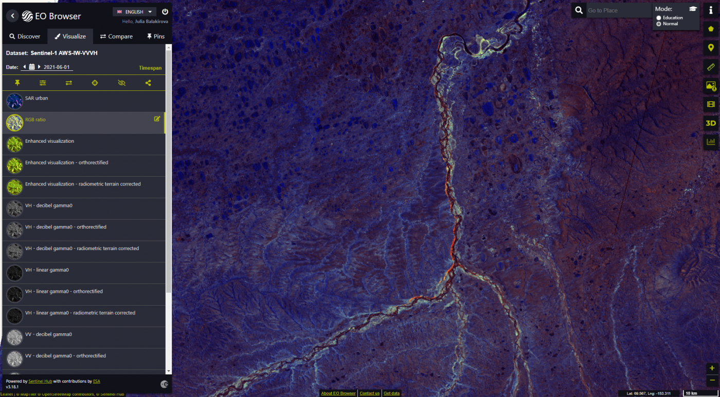 Searching for Sentinel imagery – Baseline GIS