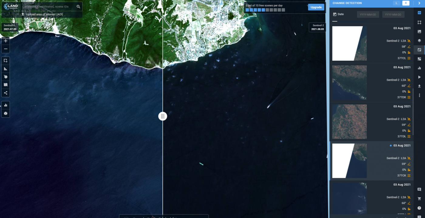 Searching for Sentinel imagery – Baseline GIS